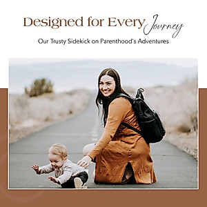 Citi Collective Explorer Black Diaper Bag Backpack - Vegan Leather Diaper Bag with Shoulder Strap, Insulated Bottle Pockets, Changing Pad, Stroller Clip- Versatile Diaper Bag for Baby