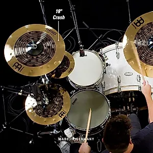 Meinl Cymbals Classics Custom Dual 18" Crash Cymbal for Drum Set, Dark/Brilliant — Made in Germany — B12 Bronze, 2-Year Warranty, (CC18DUC)