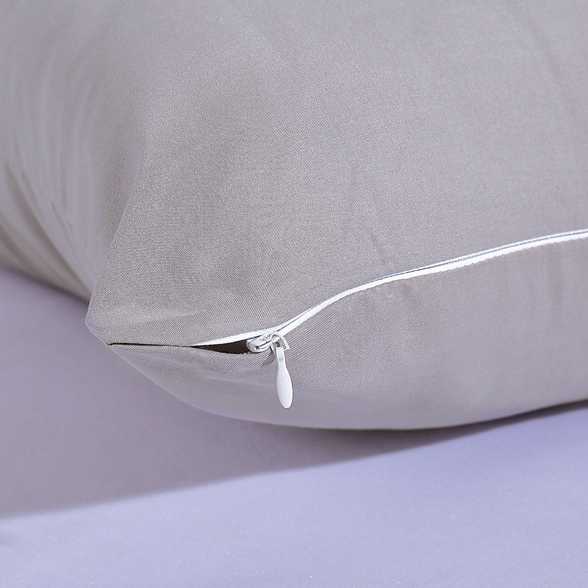 EVOLIVE Ultra Soft Microfiber Body Pillow Cover/Pillowcases 21"x54" with Hidden Zipper Closure (21"x54" Body Pillow Cover, Silver Grey)