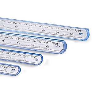 Ruler Metal Stainless Steel Ruler Straight Edge Measuring Tool Set of 4(6/8/12/16 inch)
