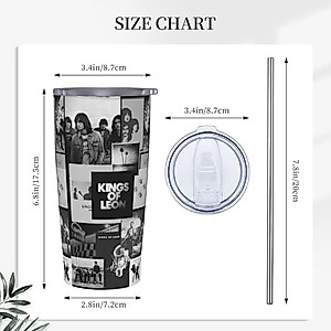 HIKTIEK Kings Rock Of Leon Band Stainless Steel Insulated Car Sippy Cup With Lid Travel Mug for Cold Hot 20 oz