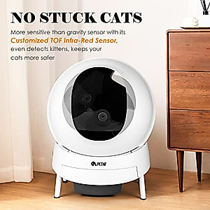 Automatic Cat Litter Box,APP Remote Control Self Cleaning Cat Litter Box,Health Tracking/57L Large Space/Safety Protection/Odor Removal/Easy to Maintain Smart Kitty Robot Litter Box for Multiple Cats