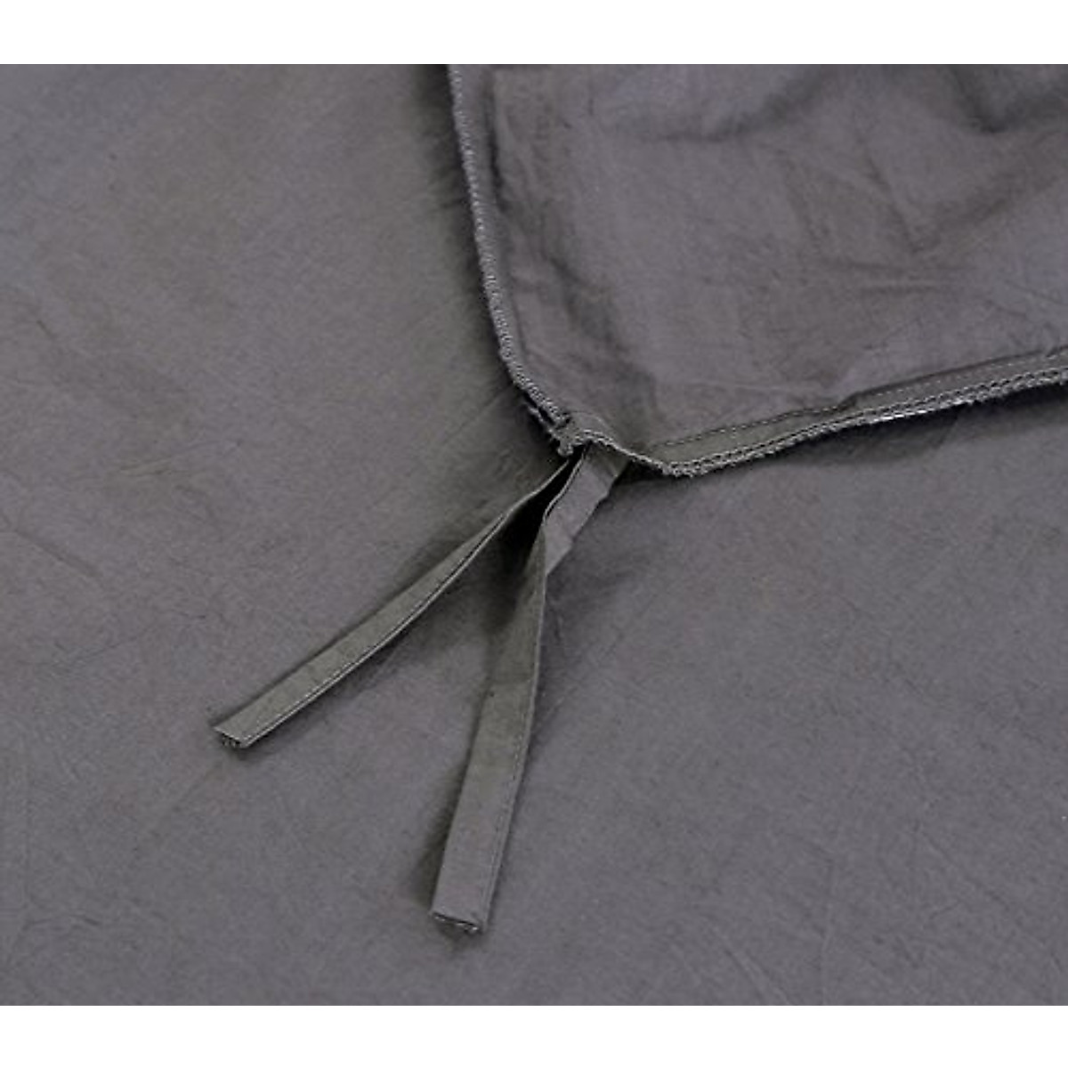 Colourful Snail 100-Percent Natural Washed Cotton Duvet Cover Set, Ultra Soft and Easy Care, Fade Resistant, Queen/Full, Dark Grey