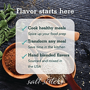 s.a.l.t. sisters Blackened Cajun Rub & Seasoning - Dry Barbecue Rub & Wet Rub Seasoning Base - Herb & Spice Blend Perfect for Chicken Wings, Brisket, Pulled Pork - Non-GMO - No Cumin - 16 oz / 1 lb