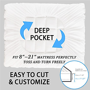 CYMULA King Size Mattress Topper - Extra Thick Cooling Mattress Pad Cover for Back Pain - Soft Mattress Protector Firm Bed Topper Pillow Top with 8-21 Inch Deep Pocket 3D Snow Down Alternative Fill