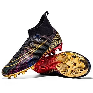 Men's FG Soccer Cleats Shoes Boys Professional Athletic Sports Sneakers Football Boots Shoe Black