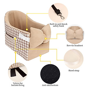 Doggie Car Seat - Booster Seat for Small Dogs 0-15 Ibs (Brown)