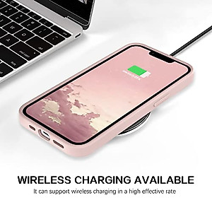 VENINGO iPhone 13 Case,Phone Case for iPhone 13,Slim Fit Liquid Silicone Soft Gel Rubber Lightweight Microfiber Lining Shockproof Anti-Scratch Protective Phone Cover for iPhone 13 6.1'' 2021,Pink Sand