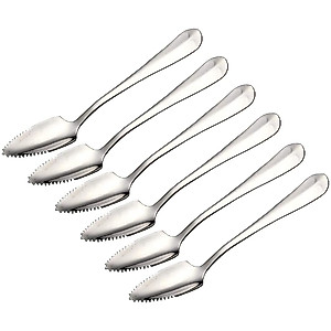 Stainless Steel Grapefruit Spoons, Jagged Grapefruit Spoon, Suitable for Citrus Fruits, Kiwi, Salads and Desserts， Set of 6…