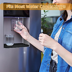 Aolso Refrigerator Drip Tray, Frige Water Drip Pan to Cuttable, Silicone Frige Water Drip Pan for Water Dispenser, Fridge, Refrigerator Accessories for Whirlpool, GE, Samsung(Black)