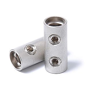 Wakauto 2 PCS 1/0 Gauge Wire Couplers Audio Car Brass Terminal Butt Connectors - 0GA