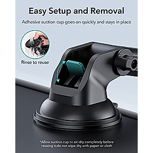 ESR HaloLock Dashboard Magnetic Wireless Charger, Compatible with MagSafe Car Charger, Windshield Car Mount Compatible with iPhone 14/14 Plus/14 Pro/14 Pro Max and 13/12 Series, Black