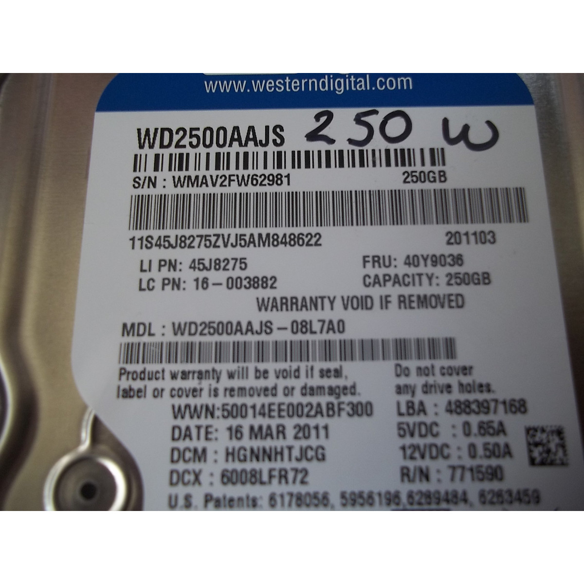 Western Digital WD2500AAJS 250 GB Caviar Blue Hard Drive