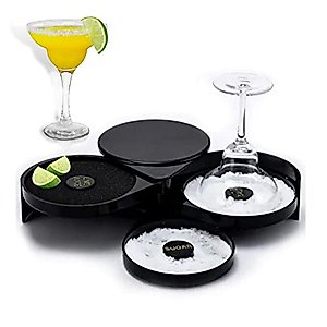 3 Tier Bar Glass Rimmer Bartender Tool Bar Juice Cocktail Seasoning Box Rimmers Salt Sugar Lime for Cocktails Margaritas Bloody Marys and Gimlets for Bar Party