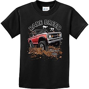 Ford 1971 Bronco Rare Breed Youth Kids Shirt, Black Small