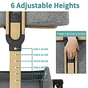 AMKE 3 in 1 Baby Bassinets,Bedside Sleeper for Baby,Baby Cradle with Storage Basket, Easy to Assemble Bassinet for Newborn/Infant, Adjustable Bedside Crib,Safe Portable Baby Bed,Travel Bag Included