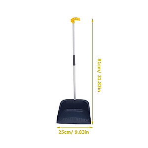 Healifty Dustpan and Broom Set, Stand Up Dustpans with Broom Household Sweeping Broom Handheld Broom for Lobby Garage Cleaning Supplies Blue