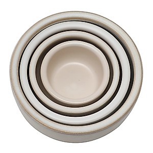 Bloomingville Bloomingville Stoneware Nesting Bowls, White Reactive Glaze, Set of 4