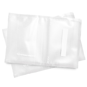 Stash Proof Vacuum Seal Bags 8" x 12" (100 Count) 5.5 Mil (Clear and Clear) - BPA Free Commerical Grade Food Saver for Storage, Sous Vide, and Meal Prep Sealer Bag