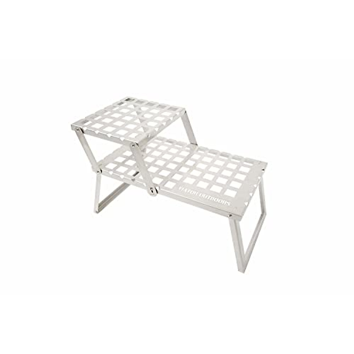 Viator Outdoors Campfire Grill Grate for Camping Cooking – Heavy Duty Food Grade Stainless Steel Over Fire Pit Grill – Foldable Griddle for BBQ, Cooking, Heating – Portable Carry Bag Included