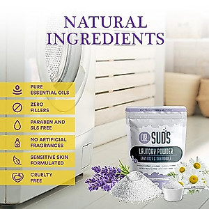 New Dr Suds Natural Laundry Detergent Powder 100+ Loads Lavender Chamomile Made with Natural Earth Minerals