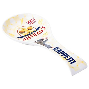 Silver Buffalo Pixar Ratatouille Ceramic Spoon Rest Featuring Gusteau’s and Remy