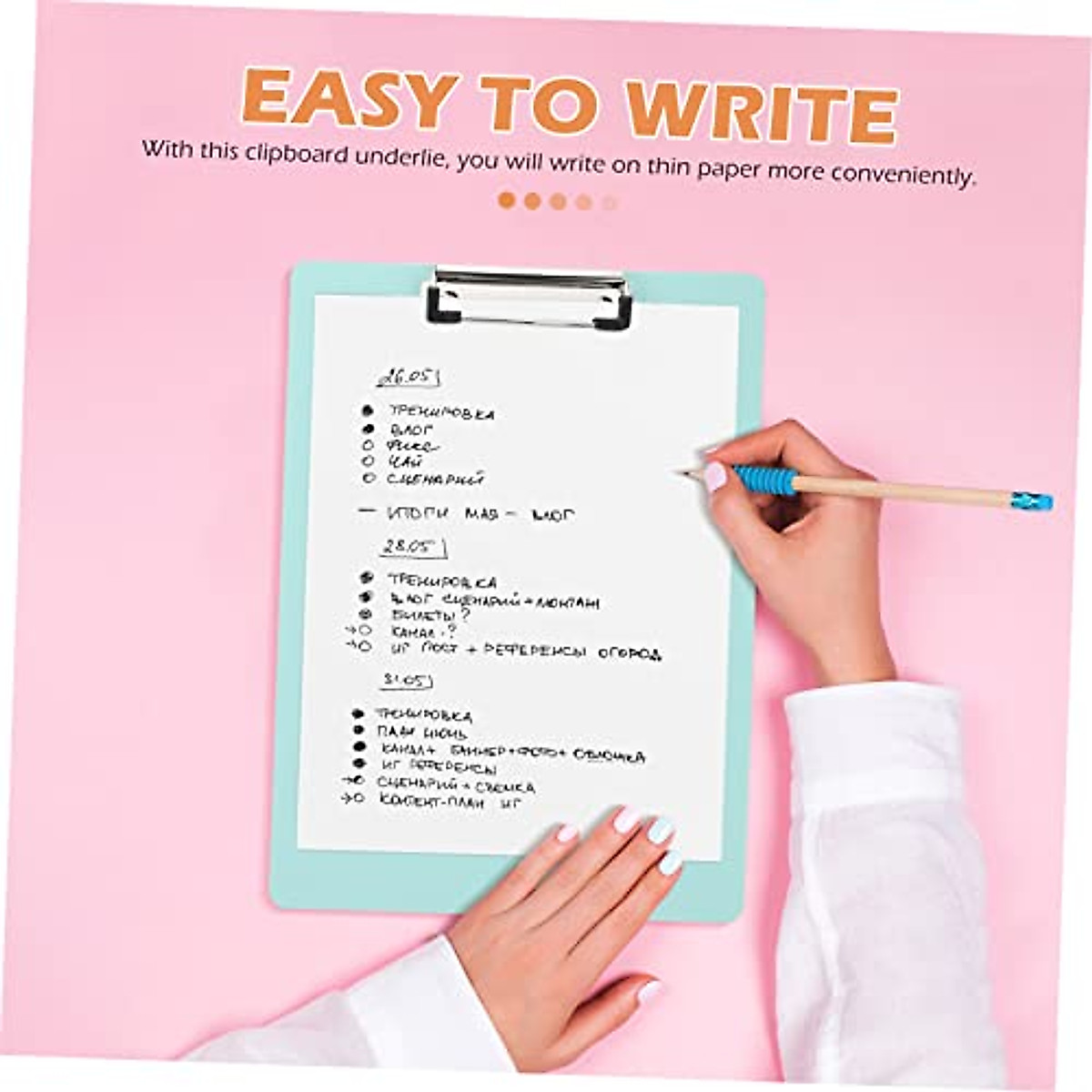 DECHOUS 2pcs A4 Folder Board Paper Folders Plastic Folder Office Binders Clipboard with Low Profile Clip Writing Pad Profile Clips Document Clipboards Exam Paper Clips Writing Clip Boards