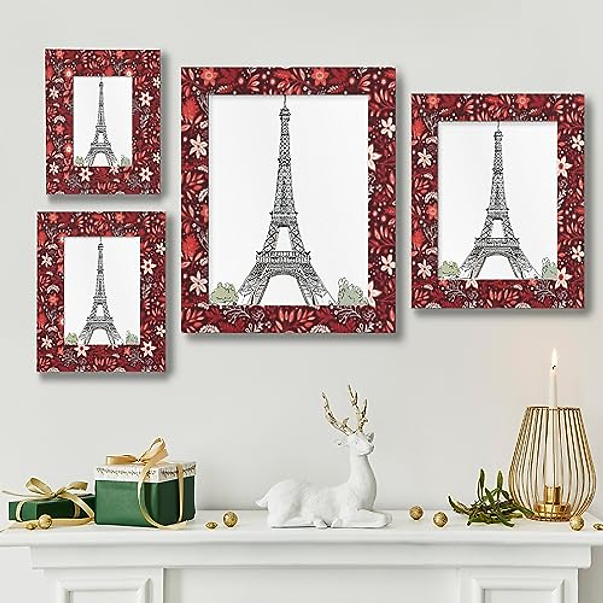 cfpolar 4x6 Inch Environmentally Friendly Wood Photo Frame With High-Definition Acrylic Board For Table Top Display And Wall Mounting Photo Frame File Frames Red Flower Cluster