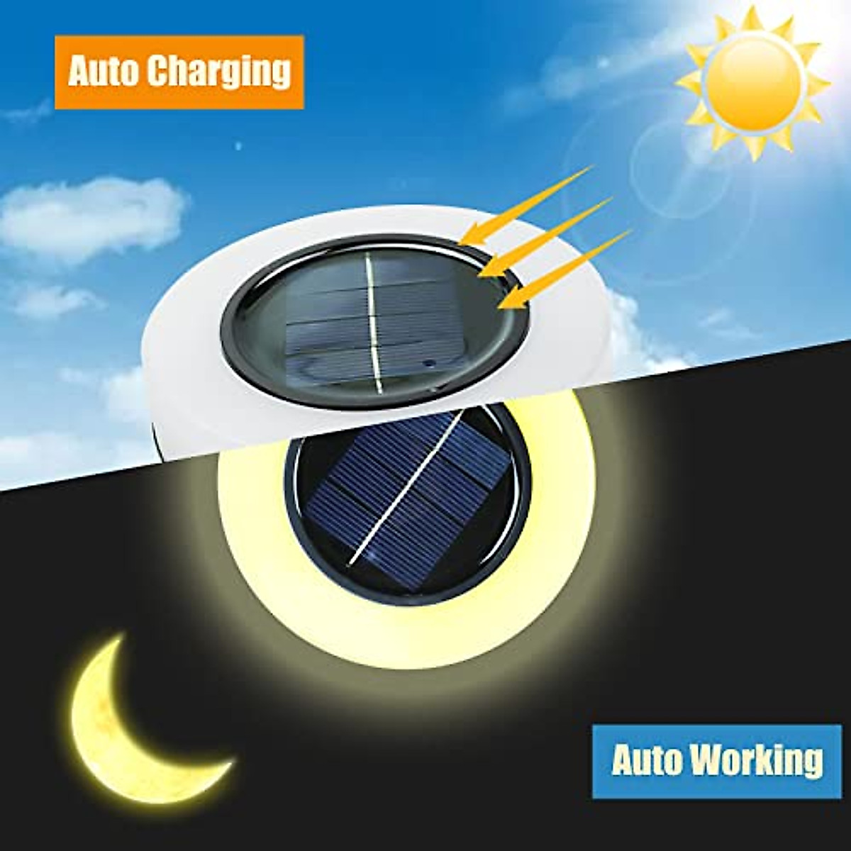 UgyDuky Solar Deck Lights Warm White Outdoor Led Solar Step Lights Waterproof IP65 for Garden Patio Concrete Pathway Walkway Driveway(4 Pack)