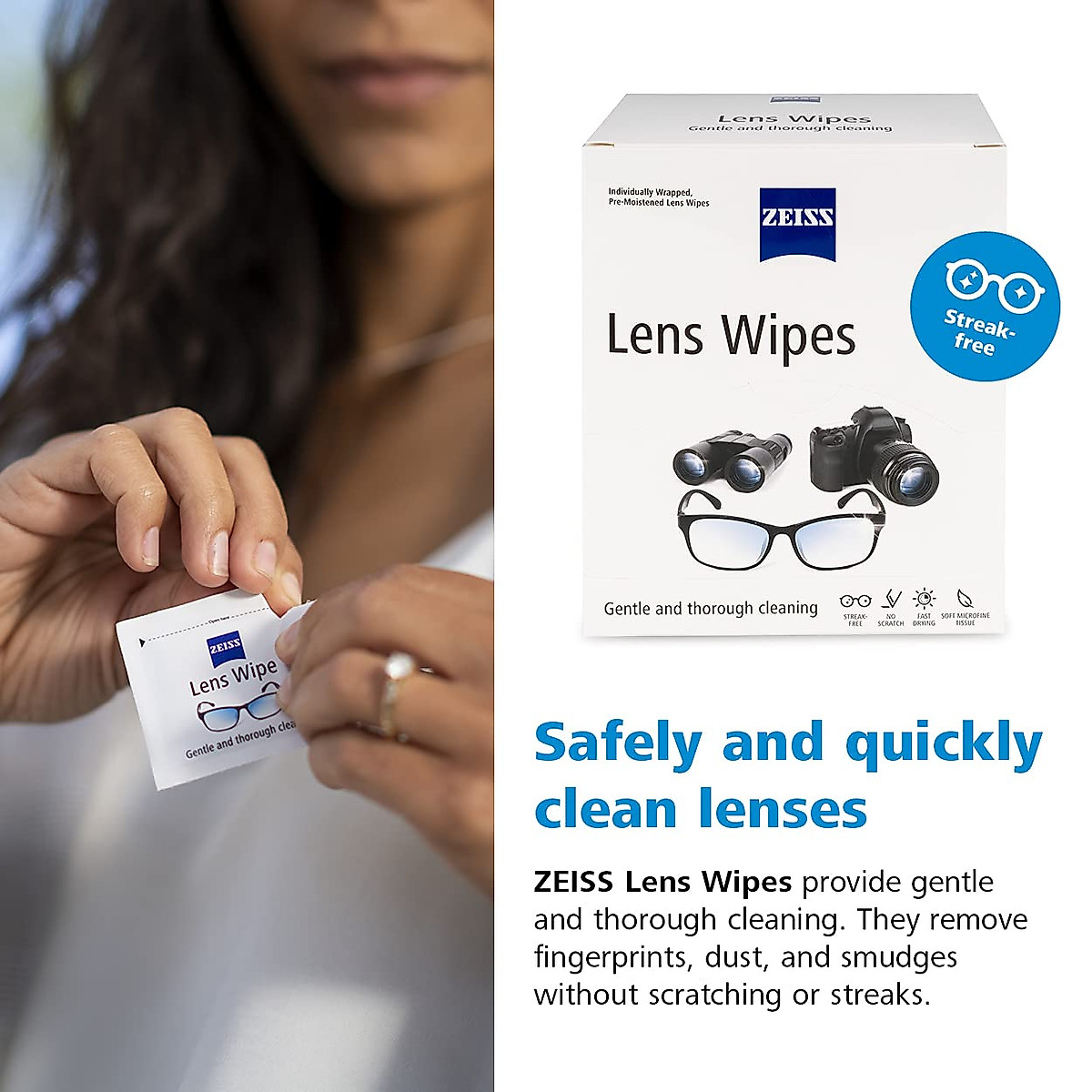 Zeiss Pre-Moistened Lens Cleaning Wipes, 2 Pack (200 Ct)