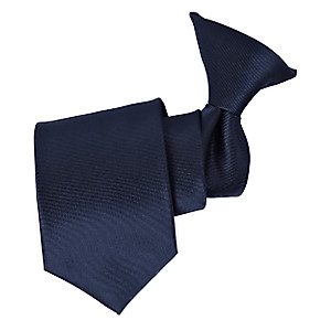 boxed-gifts Clip on Ties for Men - Premium Navy Solid Color Clip on Tie