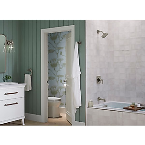 KOHLER 27406-SN Riff Wall-Mount Bath Spout with Diverter and Slip-Fit Connection, Bathtub Faucet, Vibrant Polished Nickel