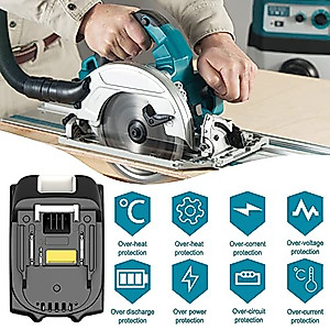 CHAUNVEN 6.0Ah Battery Replacement for Makita 18V Battery Compatible with 18 Volt BL1860B BL1850B BL1840B BL1830B BL1815B Batteries