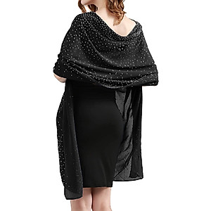 BANETTETA Shawls and Wraps for Evening Dresses - Dress Cover Up For Women (Black)