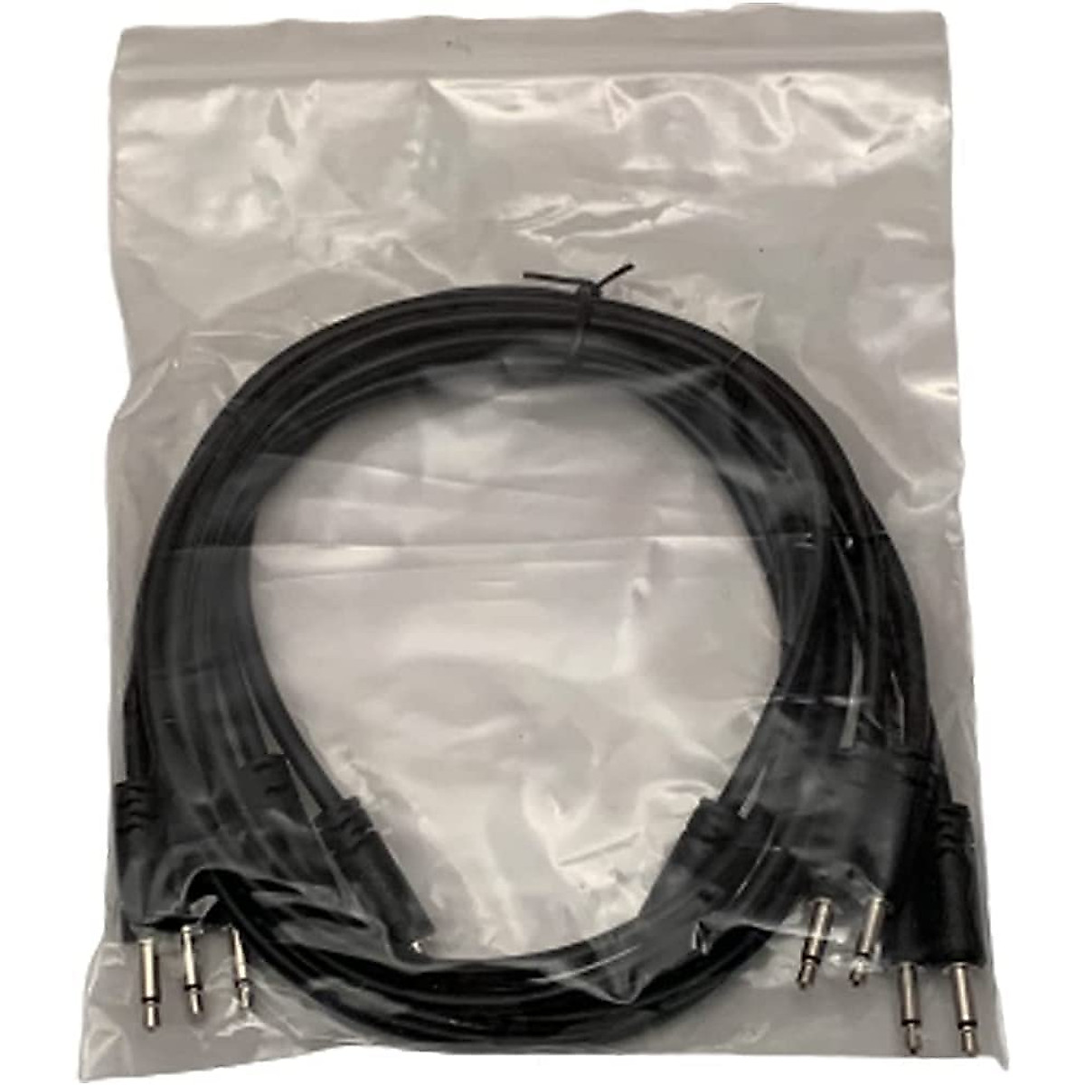 Starving Students Music Supplies Luigis Modular Supply Spaghetti Eurorack Patch Cables - Package of 5 Black Cables, 36 (90 cm)