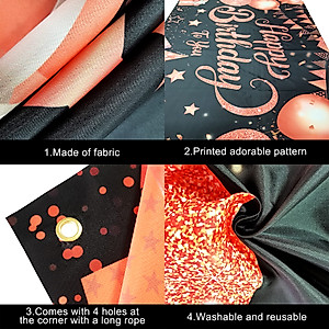 KatchOn, XtraLarge Rose Gold Happy Birthday Banner - 72x44 Inch | Black and Rose Gold Birthday Banner for Women | Happy Birthday Sign, Happy Birthday Decorations for Women | Happy Birthday Backdrop