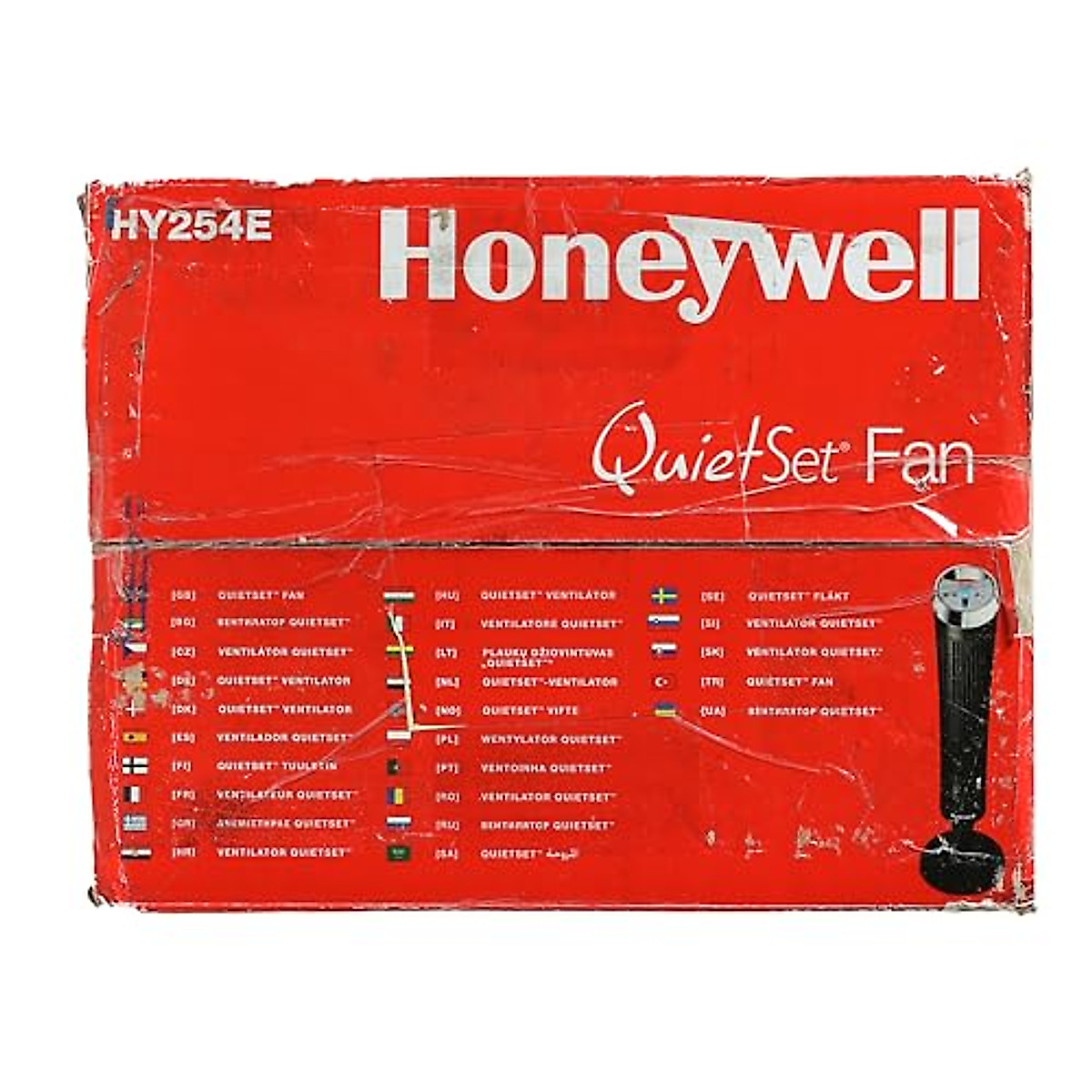 Honeywell QuietSet Tower Fan (5 Speed Settings, Oscillating 75°, Timer Function, Remote Control) HY254