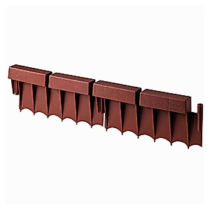 Suncast 12" Interlocking No Dig Brick Border Landscape Edging, Brown