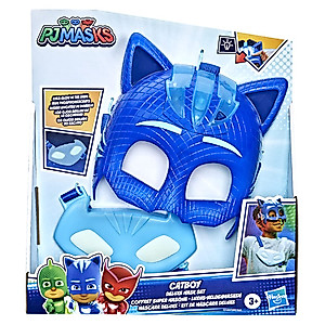 PJ Masks Catboy Deluxe Mask Set, Preschool Superhero Dress-Up Toy with Light-up Mask and Catboy Amulet Accessory for Kids Ages 3 and Up