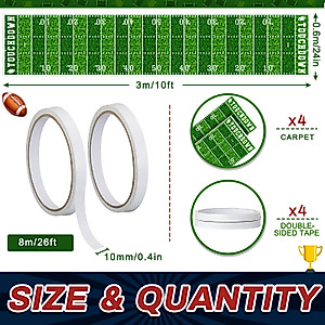 Boao Football Party Supplies 10 ft Football Party Field Aisle Runners Football Tablecloth Touchdown Floor Runners for Game Day Party Football Field Sign Supplies, 24 x 120 Inch (8 Pieces)