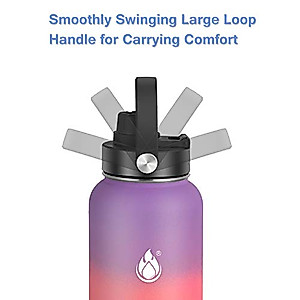 SENDESTAR Spout Lid for Hydroflask Wide Mouth Water Bottle Fits 18 oz 20 oz 32 oz 40 oz 64 oz,Chug Cap Flexible Handle Compatible, Takeya, Simple Modern, Wide Mouth Water Bottle