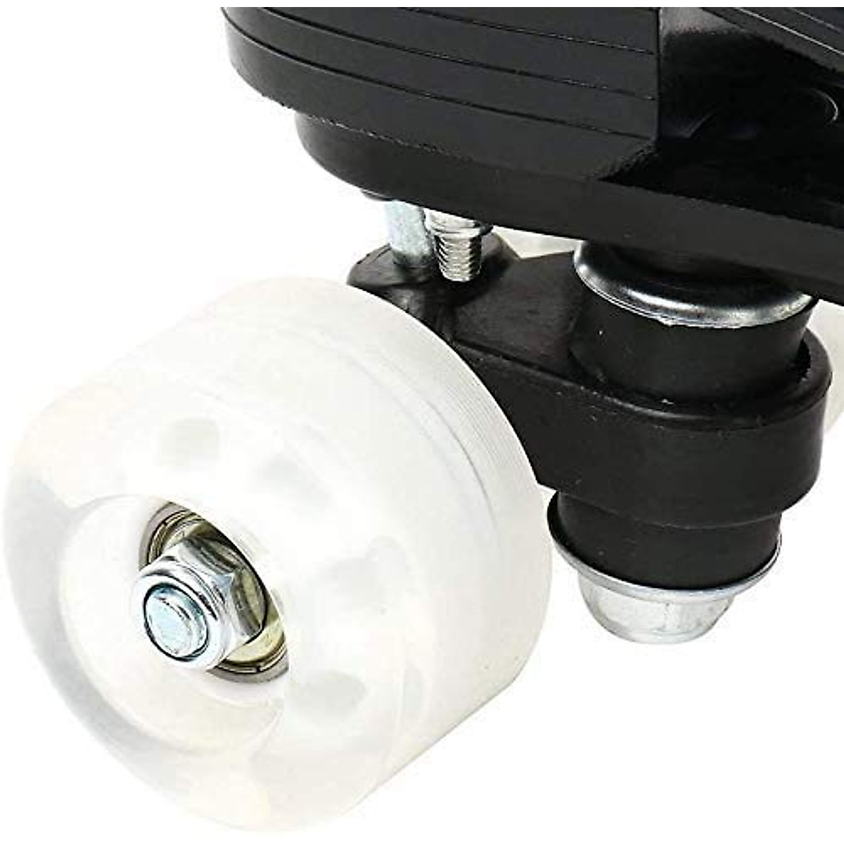 Women's Roller Skates Classic Leather High Top Double Row Skates Four-Wheel Shiny Roller Skates Perfect Indoor Outdoor Adult Roller Skates with Bag (Flash Wheel)