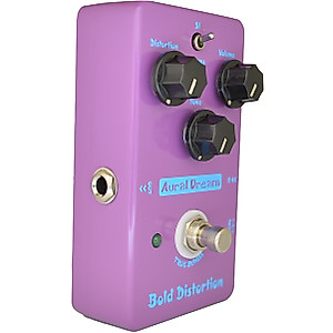 Aural Dream Bold Distortion Guitar Effect Pedal includes Heavy Distortion and High-Gain Powerful Dynamic Response for 2 Distortion modes,True Bypass
