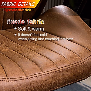 ovios Ergonomic Office Chair Home Office Desk Chair Modern Computer Chair High Back Lumbar Support Executive Height Adjustable Rolling Swivel Task Chair, Suede Fabric (Brown)