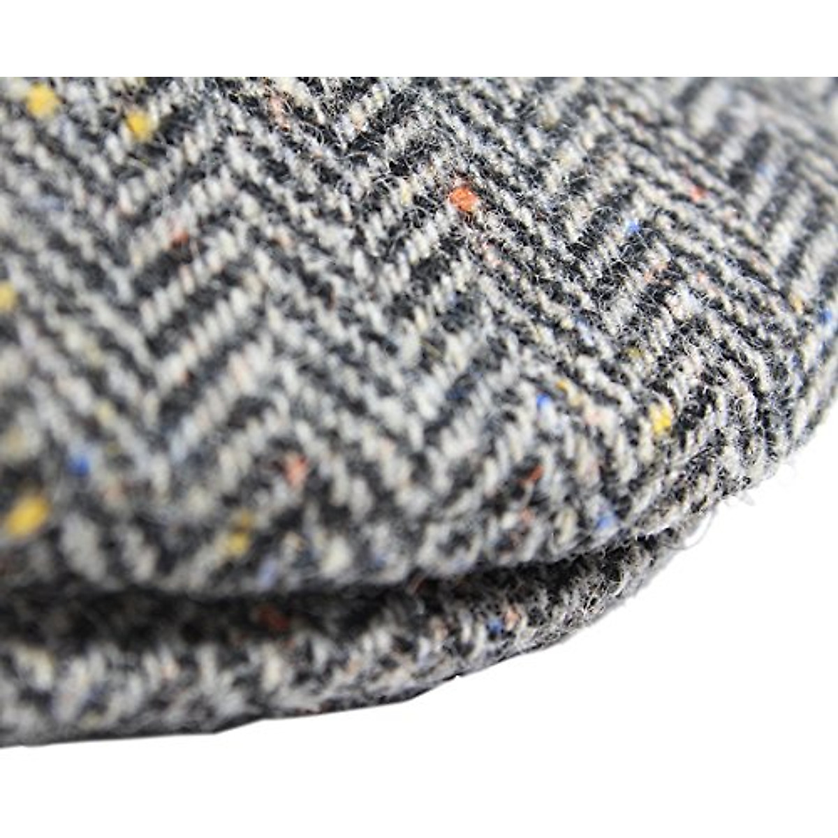 Mucros Weavers Men’s Irish Flat Cap Wool Grey Herringbone Made in Ireland XL