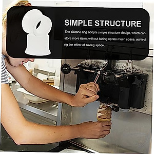 OFFSCH 2pcs Ice Cream Silica Gel White Repair Parts for Ice Cream Makers Ice Cream Machine Supply Ice Cream Maker Replace Silicone Ring Supplies Apron Accessories Portable Cover