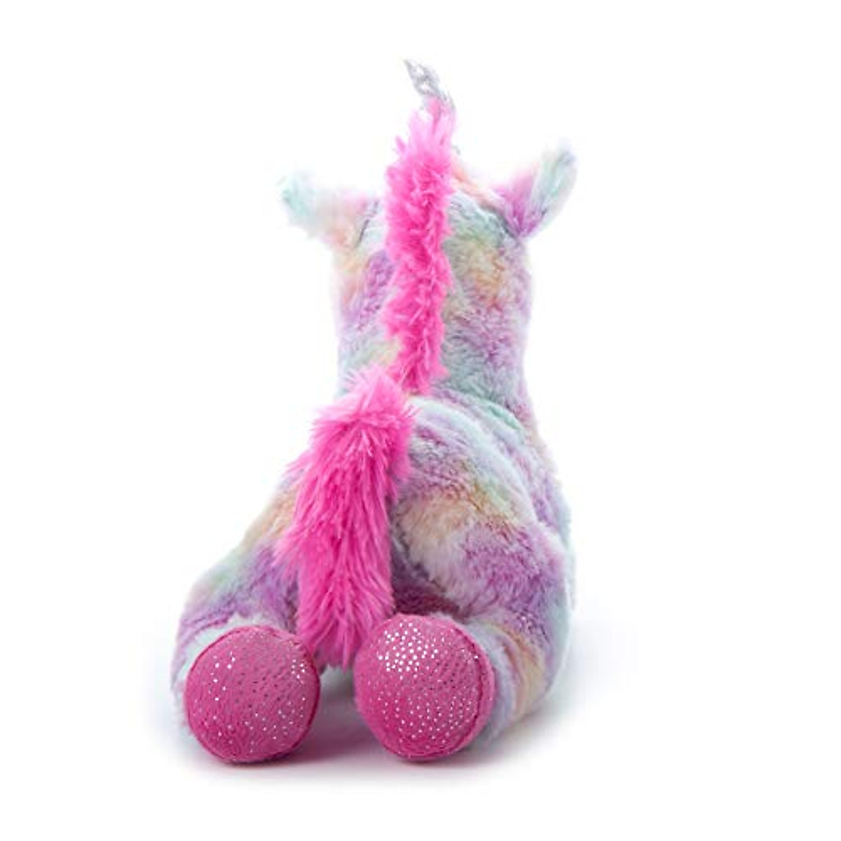 The Petting Zoo, Unicorn Stuffed Animal Plush Toy, Unicorn Gifts for Girls, Pastel Tie Dye Rainbow Unicorn with Silver Sparkly Horn, 14 inches