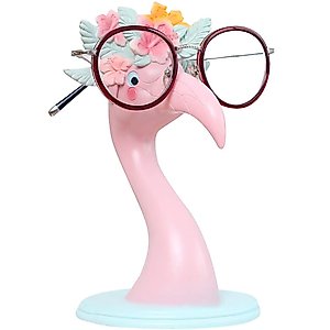 WAWICE Fun Eyeglass Holder Display Stands - Home Office Decorative Glasses Accessories (Pink Flamingo)