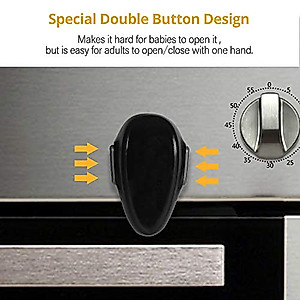 EUDEMON 1 PackChildproof Oven Door Lock, Oven Front Lock Easy to Install and Use Durable and Heat-Resistant Material no Tools Need or Drill (Black)
