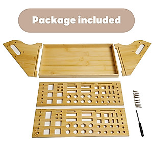 CIYRULL Screwdriver Organizer Desktop Screwdriver Holder 53 Slots Workbench Rack Stand Bamboo Tool Storage Organizer for Plier Hammer Allen Wrench